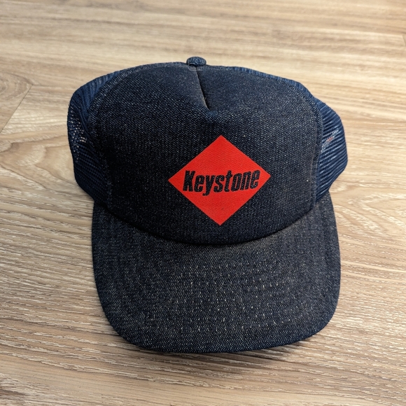 Vintage | Accessories | Vintage Keystone Denim Snapback Trucker Mesh ...